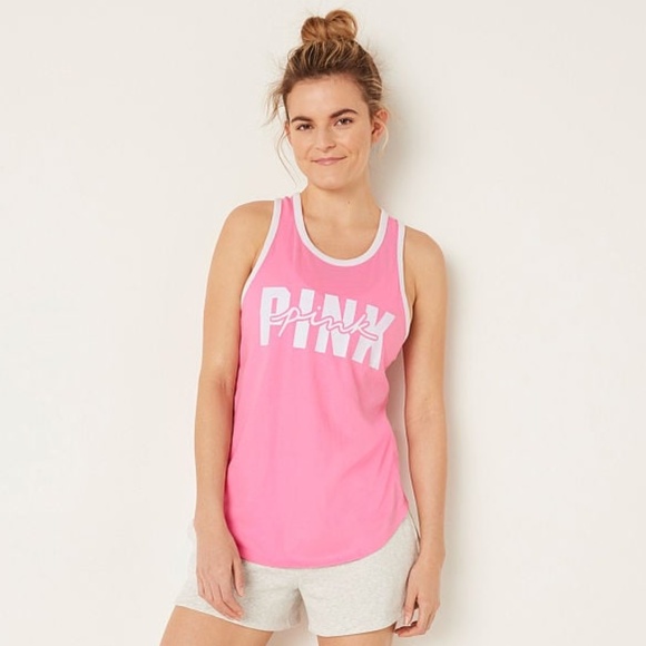 PINK Victoria's Secret | Tops | Victorias Secret Knit Racerback ...